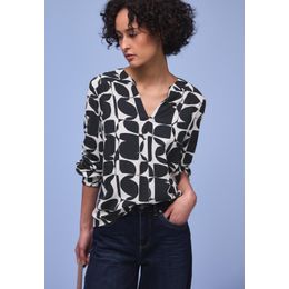 Street One Damen Langarmshirtshadowed navy, Gr. 38, gemustert, Stoff, Vorderseite: 100% Viskose. &Auml;rmel: 100% Viskose. R&uuml;ckseite: 95% Viskose, 5%