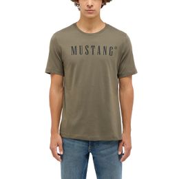 Mustang Herren T-Shirt "Austin", gr&uuml;n, Gr. L, bedruckt, Jersey, Obermaterial: 100% Baumwolle, Shirts, mit Logo Print