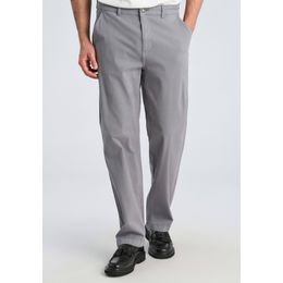LINDBERGH Herren Chinos "Chinos Relaxed Loose Fit", grau, Gr. 32, unifarben, Obermaterial: 98% Baumwolle, 2% Elasthan, Hosen