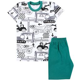 TUPTAM M&auml;dchen Shorty "Schlafanzug Kinder Jungen Pyjama Set Kurzarm 2-teilig Sommer", Gr. 134, gr&uuml;n, Obermaterial: 100% Baumwolle CO., Homewear-Sets