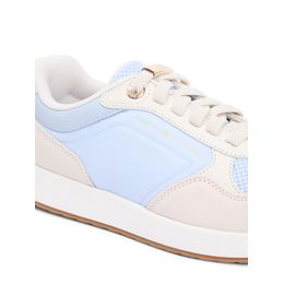 Tommy Hilfiger Damen Plateausneaker "TH CHIC EVA RUNNER MESH", Gr. 42, blau, Textil, Veloursleder, Mesh, Schuhe, Freizeitschuh, Halbschuh, Slipper