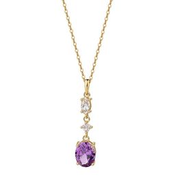 Firetti Damen Kette mit Anh&auml;nger &raquo;Schmuck Geschenk Silber 925 Halsschmuck Halskette&laquo; mit Stein (synth.), Zirkonia (synth.) lila Silber 925 (