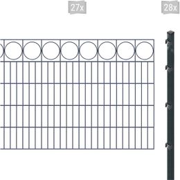 Arvotec Doppelstabmattenzaun &raquo;ESSENTIAL 100 zum Einbetonieren "Ring" mit Zierleiste&laquo; Zaunh&ouml;he 100 cm, Zaunl&auml;nge 2 - 60 m grau Kunststoff, Stahl H/L: 100cm x 