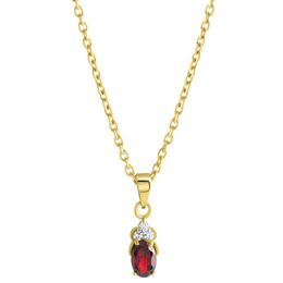 Firetti Damen Kette mit Anh&auml;nger &raquo;Schmuck Geschenk Silber 925 Halsschmuck Halskette Ankerkette&laquo; mit Granat, Zirkonia (synth.) rot Silber 925 (