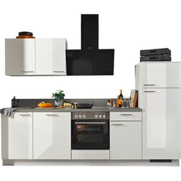 KOCHSTATION K&uuml;che &raquo;KS-Scafa, mit Soft-Close, mit h&ouml;henverstennbaren F&uuml;&szlig;en&laquo; vormontiert, wahlweise mit E-Ger&auml;ten, Stellbreite 280 cm wei&szlig; B/H/T: 280cm 