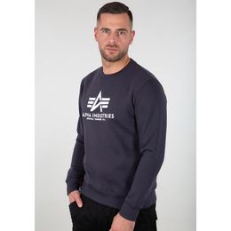 Alpha Industries Herren Sweatshirt &raquo;Basic Sweater&laquo;, Baumwollmischung, regular fit blau L