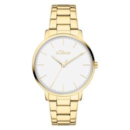 s.Oliver Damen s.Oliver Quarzuhr &raquo;Modern Basics&laquo; Armbanduhr, Damenuhr, Edelstahlarmband, analog gold Einheitsgr&ouml;&szlig;e