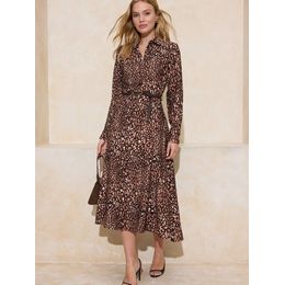 Trendyol Kleid Damen Gr&ouml;&szlig;e 42 schoko / hellbraun / wei&szlig; Sommerkleid
