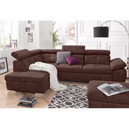 exxpo - sofa fashion Ecksofa &raquo;Spring, super bequem und komfortabel mit Armteil- und Kopfteilfunktion&laquo; mit Bettfunktion & Bettkasten, Luxus-Microfaser 
