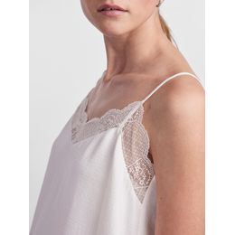 Pieces Damen Tr&auml;gertop "PCTIFFANY STRAP LACE TOP WVN NOOS BC", wei&szlig;, Gr. M, unifarben, Web, Obermaterial: 100% Polyester, Tops, Kunstfaser, regular