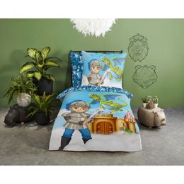 Good Morning Kinderbettw&auml;sche &raquo;Knight&laquo; 2 Stk. Baumwolle, 135x200, Rei&szlig;verschluss, Wendeoptik, Kind, Junge, Ritter bunt Renforc&eacute;, Obermaterial: 100% 