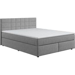 COTTA Boxbett &raquo;Nala&laquo; wahlweise mit Matratze und Topper erh&auml;ltlich grau 100% Polyester Struktur soft 7-Zonen-Tonnentaschen-Federkern-Partnermatratze, 