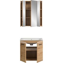 Welltime Badezimmer-Set Set, 3 Stk. tlg. braun Holzwerkstoff, MDF B/H/T: 60cmcm x 185cmcm x 46cmcm