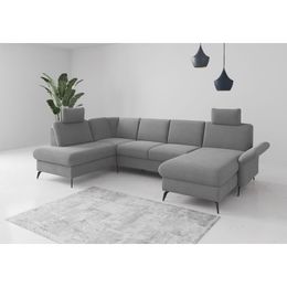 OTTO home Wohnlandschaft &raquo;Rochelle&laquo; wahlweise mit Schlaffunktion, Bettkasten und Armteilverstellung grau 100% Polyester B/H/T: 314cm x 93cm x 195cm, 