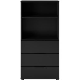 FMD Kommode &raquo;Dark&laquo; mit 3 Schubladen, verstellbare Einlegeb&ouml;den, Breite ca. 50 cm schwarz B/H/T: 49,7cm x 102,8cm x 31,5cm, 3 Stk.