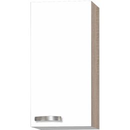Optifit H&auml;ngeschrank &raquo;Faro&laquo;, mit Metallgriff, Breite 40 cm wei&szlig; akaziefarben, B/H/T: 40cm x 89,6cm x 34,6cm, T&uuml;ren: 1 Stk.