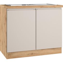 KOCHSTATION Sp&uuml;lenschrank &raquo;KS-Virginia,neu in verbesserter Ausf&uuml;hrung&laquo; Stauraum, Softclose, ohne Armatur, Breite 100 cm, inklusive Einbausp&uuml;le, Soft-