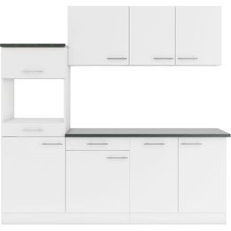 Optifit K&uuml;che &raquo;Bella&laquo; Breite 210 cm, wahlweise mit E-Ger&auml;ten wei&szlig; B/H/T: 210cm x 60cm, ohne E-Ger&auml;te