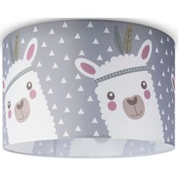 Paco Home Deckenleuchte &raquo;Ela 214&laquo; E27 Kinderlampe Deckenlampe LED Kinderzimmer Lampe Lama-Motiv, E27 wei&szlig; 1, &Oslash; 45,5cm H: 29,5cm