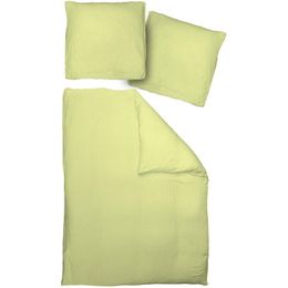 Adam Bettw&auml;sche &raquo;Uni Collection light&laquo; 2 Stk. aus 100 % Bio-Baumwolle, 2 teilig - Bettw&auml;sche Set gr&uuml;n Renforc&eacute;, Obermaterial: 100% Baumwolle B/L: 135cm x 