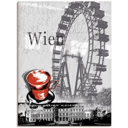 Artland Leinwandbild &raquo;Wien - Melange - Kaffee&laquo; Geb&auml;ude 1 Stk. tlg. auf Holzrahmen gespannt schwarz B/H/T: 30cm x 40cm, Leinwandbild Geb&auml;ude, 1 Stk.