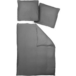 Adam Bettw&auml;sche &raquo;Uni Collection light&laquo; 2 Stk. aus 100 % Bio-Baumwolle, 2 teilig - Bettw&auml;sche Set schwarz Renforc&eacute;, Obermaterial: 100% Baumwolle B/L: 155cm 