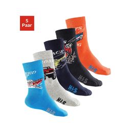 H.I.S. H.I.S M&auml;dchen Socken, Gr. 39, bunt, Baumwolle, Elasthan, Polyamid, uni und gemustert, Socken, mit Automotiven