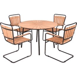 Garden Pleasure Garten-Essgruppe &raquo;COVINA&laquo; Set, 5 tlg. einfache Montage Holz teilmassiv, Stahl B/H/T: 220cm x 90cm x 220cm