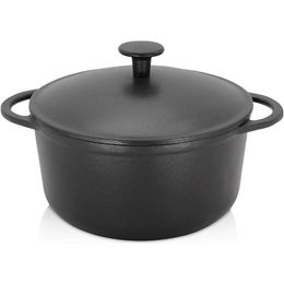 Kr&uuml;ger Fleischtopf &raquo;Eisenguss Fleischtopf mit Deckel RUSTICA&laquo; 1 Stk. tlg. Gusseisen schwarz &Oslash; 24cm + H&ouml;he 11,8cm