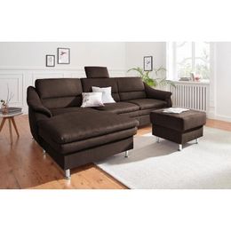 Sit & More sit&more Ecksofa &raquo;Cardoso L-Form&laquo; mit Federkern, wahlweise mit Schlaffunktion braun Luxus-Microfaser 2 (100% Polyester);Luxus-Microfaser ALTARA NUBUCK