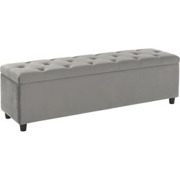 Home Affaire Bettbank &raquo;Relaxy&laquo; gesteppt, mit Staufach grau Holzwerkstoff, Massivholz, Polyester B/H/T: 120cm x 41,5cm x 40cm, Luxus-Microfaser