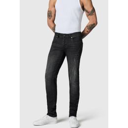 PEAK TIME Herren Slim-fit-Jeans "M&uuml;nchen", grau, Basic, Gr. 38, Abriebeffekte, Destroyed-Effekte, Denim/Jeans, 87% Baumwolle, 11% Polyester, 2%