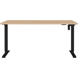 Germania Schreibtisch &raquo;Boras&laquo; Breite 120/140/160/180 cm, Metallgestell, elektrisch h&ouml;henverstellbar B/H/T: 160cm x 120cm x 80cm, Gestellfarbe schwarz