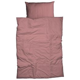 CASATEX Bettw&auml;sche &raquo;Uni&laquo; 2 Stk. Uni Design, Rei&szlig;verschluss, tolle Farben rosa Satin, Obermaterial: 100% Baumwolle B/L: 155cm x 220cm, 1 Stk., 1 Stk., 