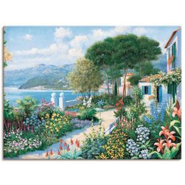 Artland Leinwandbild &raquo;Verstecktes Paradies&laquo; Garten 1 Stk. tlg. auf Holzrahmen gespannt gr&uuml;n Leinwand B/H/T: 60cm x 45cm, Leinwandbild Garten Querformat, 1 Stk
