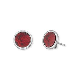 Engelsrufer Damen Paar Ohrstecker &raquo;POWERFUL STONE ROTER JASPIS&laquo; mit Zirkonia (synth.) bunt 10mm, Silber 925 (Sterlingsilber)