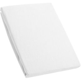 Kum Spannbettlaken &raquo;Premium Jersey Spannbetttuch&laquo; bis ca. 30 cm Matratzenh&ouml;he wei&szlig; Jersey, Obermaterial: 95% Baumwolle, 5% Elasthan B/L: 200cm, 1 Stk.