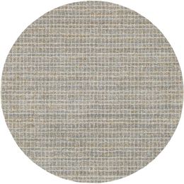 OCI DIE TEPPICHMARKE Teppich &raquo;NEW VILLA GEO, auch als L&auml;ufer und in Rund&laquo; rund 20 mm H&ouml;he fein kariertes Design, Wohnzimmer grau Polypropylen &Oslash; 240cm 