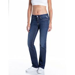 Replay Damen Bootcut-Jeans &raquo;NEW LUZ&laquo; mit gesticktem R an der Ges&auml;&szlig;tasche 26, L&auml;nge 32