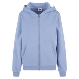 Urban Classics Damen Sweatjacke "Urban Classics Ladies Fluffy Zip Cardigan", blau, Gr. S, unifarben, 70% Baumwolle, 30% Polyester, Sweatjacken