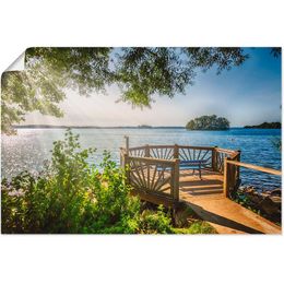 Artland Wandbild &raquo;Holsteinsche Schweiz Pl&ouml;ner See&laquo; Gew&auml;sser 1 Stk. tlg. als Leinwandbild, Poster in verschied. Gr&ouml;&szlig;en blau B/H/T: 90cm x 60cm, Poster Gew&auml;sser