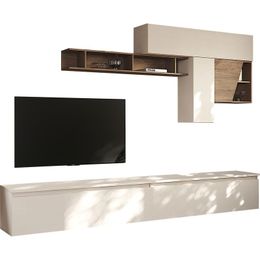 Home Affaire Wohnwand &raquo;Infinity, 6tlg. Breite 276 cm, moderne Mediawand&laquo; 6 Stk. tlg. beige B/H/T: 276cmcm x 210cmcm x 40cmcm