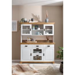 OTTO home Buffet &raquo;R&uuml;gen&laquo; FSC zertifiziertes Massivholz, im Landhausstil wei&szlig; Massivholz B/H/T: 145cm x 168cm x 40cm, Schubladen: 5 Stk. T&uuml;ren: 2 Stk.,