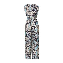 comma, COMMA Jumpsuit Damen Gr&ouml;&szlig;e M beige / navy / hellblau