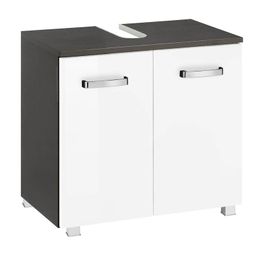 Welltime Waschbeckenunterschrank &raquo;Ravenna&laquo; wei&szlig; grafitgrau, B/H/T: 60cm x 59cm x 35cm