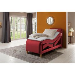Home Affaire Boxspringbett &raquo;Messina2&laquo; Liegekomfort elektrisch Verstellbar rot Holzwerkstoff, Kunstleder, Massivholz Kunstleder Holzwerkstoff 