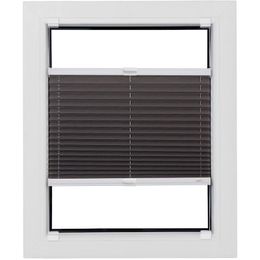 SUNLINES Plissee &raquo;Budget Crepe&laquo; Lichtschutz ohne Bohren verspannt Haftfix, glatt grau Obermaterial: 85% Polyester, 15% sonstige Fasern 130cm, 
