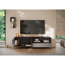 Home Affaire Lowboard &raquo;Everest Breite 206 cm, TV-Board mit 2 T&uuml;ren u. 1 Schubkasten&laquo; Fernsehtisch, TV-Schrank, Soft/Self Closing, Korpus 22 mm grau B/