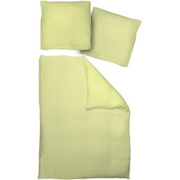 Adam Bettw&auml;sche &raquo;Graphic Ventusl light&laquo; 2 Stk. aus 100 % Bio-Baumwolle, 2 teilig - Bettw&auml;sche Set gr&uuml;n Renforc&eacute;, Obermaterial: 100% Baumwolle B/L: 155cm x 