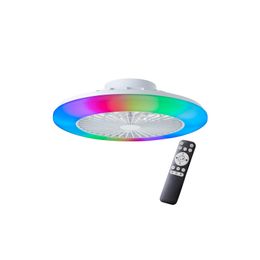 Brilliant LED Deckenleuchte mit Ventilator, 49 cm &Oslash; - RGB Frontlicht & CCT Zentralbeleuchtung, inkl. Fernbedienung, dimmbar & Farbwechsel